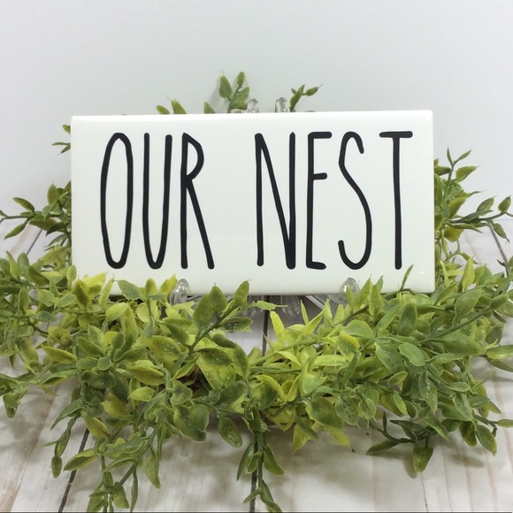 Handmade | Accents | Our Nest Sign Decorative Tile Farmhouse Sign ...